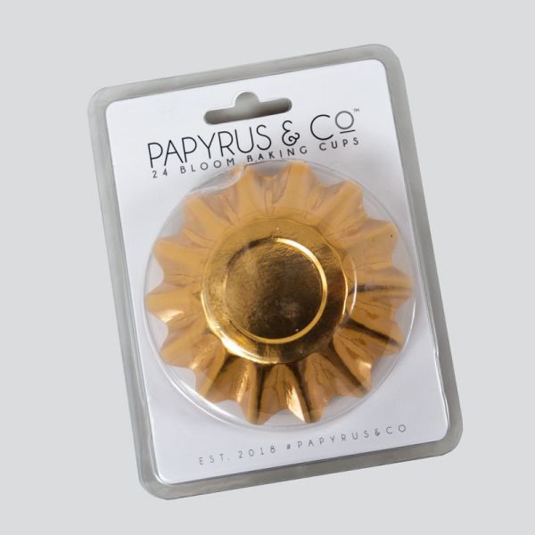 Shop Glossy Gold Bloom Baking Cups | Papyrus and Co | Coast Cakes