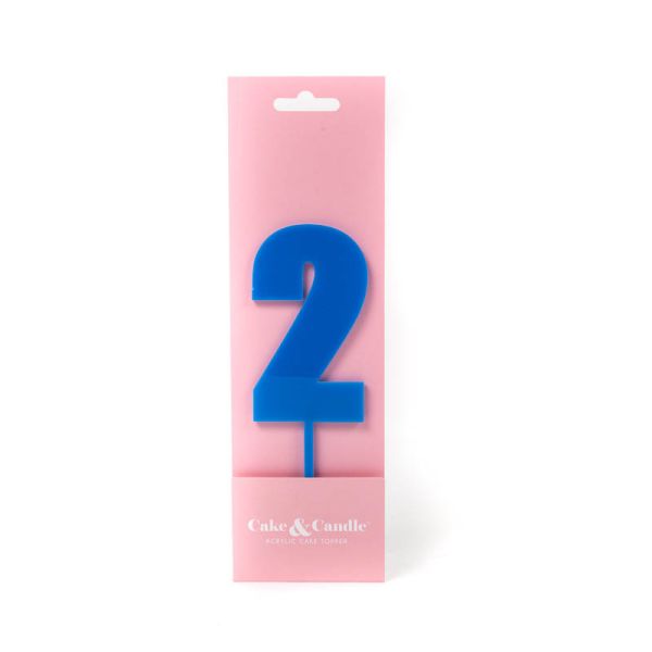 Shop Mega 2 Topper - Blue | Cake and Candle | Coast Cakes