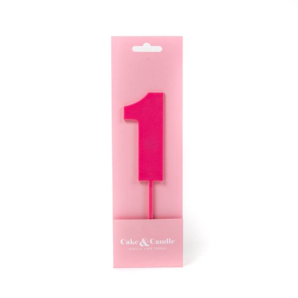 Shop Mega 1 Topper - Pink | Cake and Candle | Coast Cakes