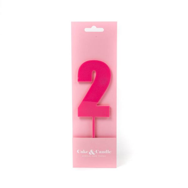 Shop Mega 2 Topper - Pink | Cake and Candle | Coast Cakes