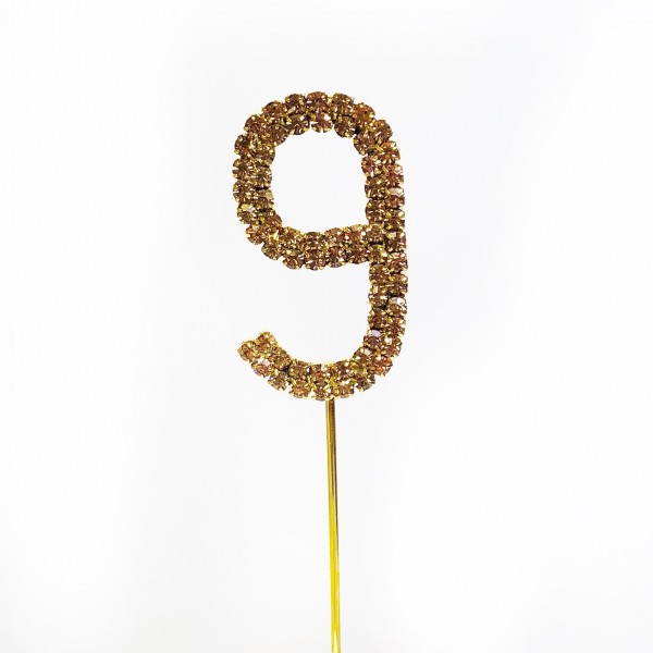 Shop Diamante Gold 9 Topper | GoBake | Coast Cakes