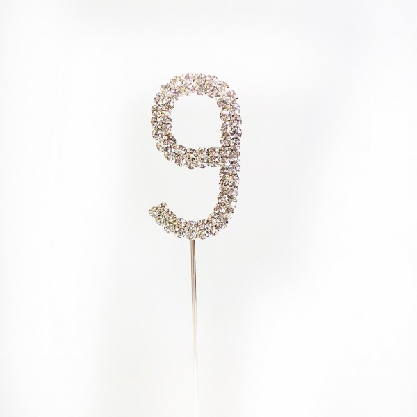 Shop Diamante Silver 9 Topper | GoBake | Coast Cakes