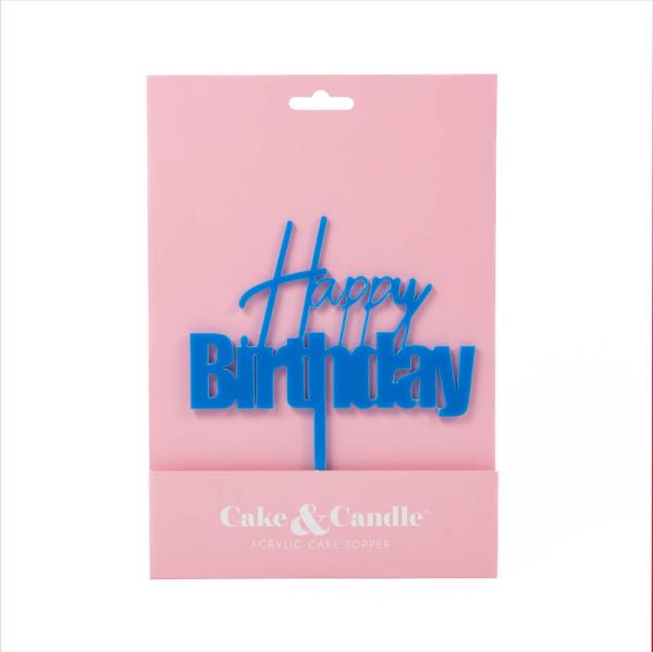 Shop Fun Happy Birthday Topper - Blue | Cake & Candle | Coast Cakes